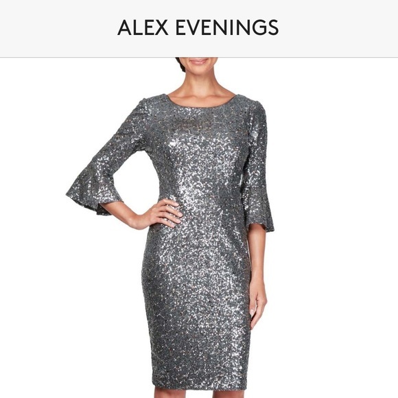 Alex Evenings | Dresses | Nwt Alex Evenings Sequin Bell Cuff Cocktai ...